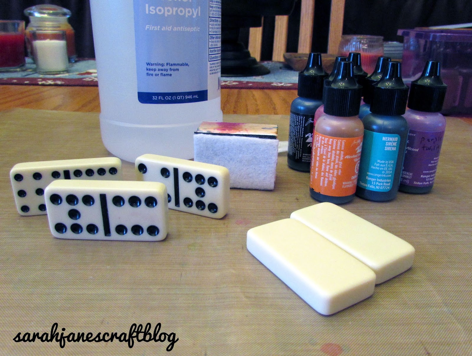 Sarah Jane's Craft Blog: Alcohol Ink Dyed Dominoes