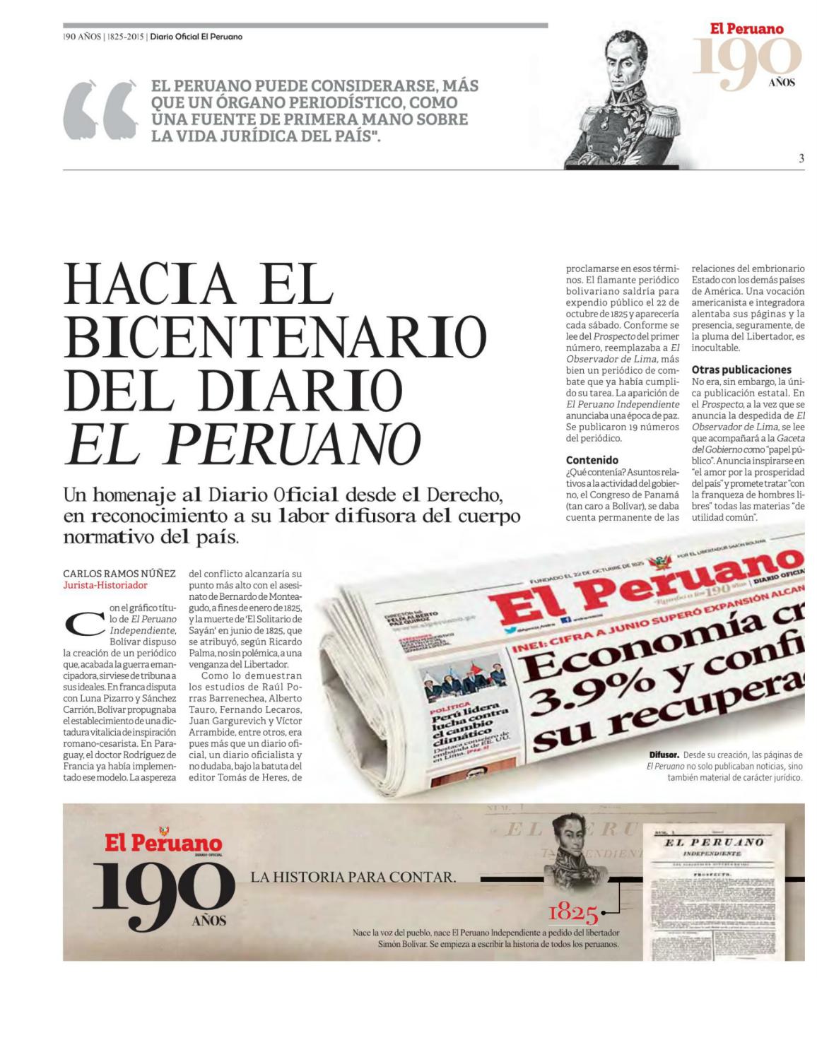MIS LIBROS DIGITALES PDF: DIARIO EL PERUANO 190 AÑOS