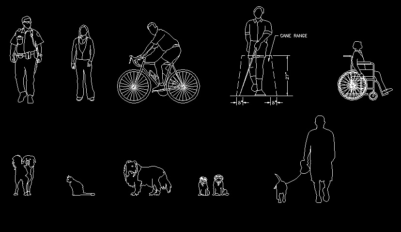 เรียน Autocad ออนไลน์ฟรี: ดาวน์โหลดฟรี Blog AutoCAD รูปคนและสัตว์ กว่า ...