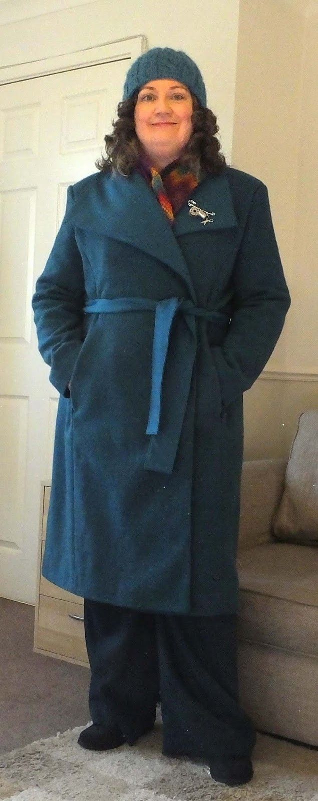 Sew Ruthie Style: Sew your Kibbe Natural - wearing the Teal Wool Coat