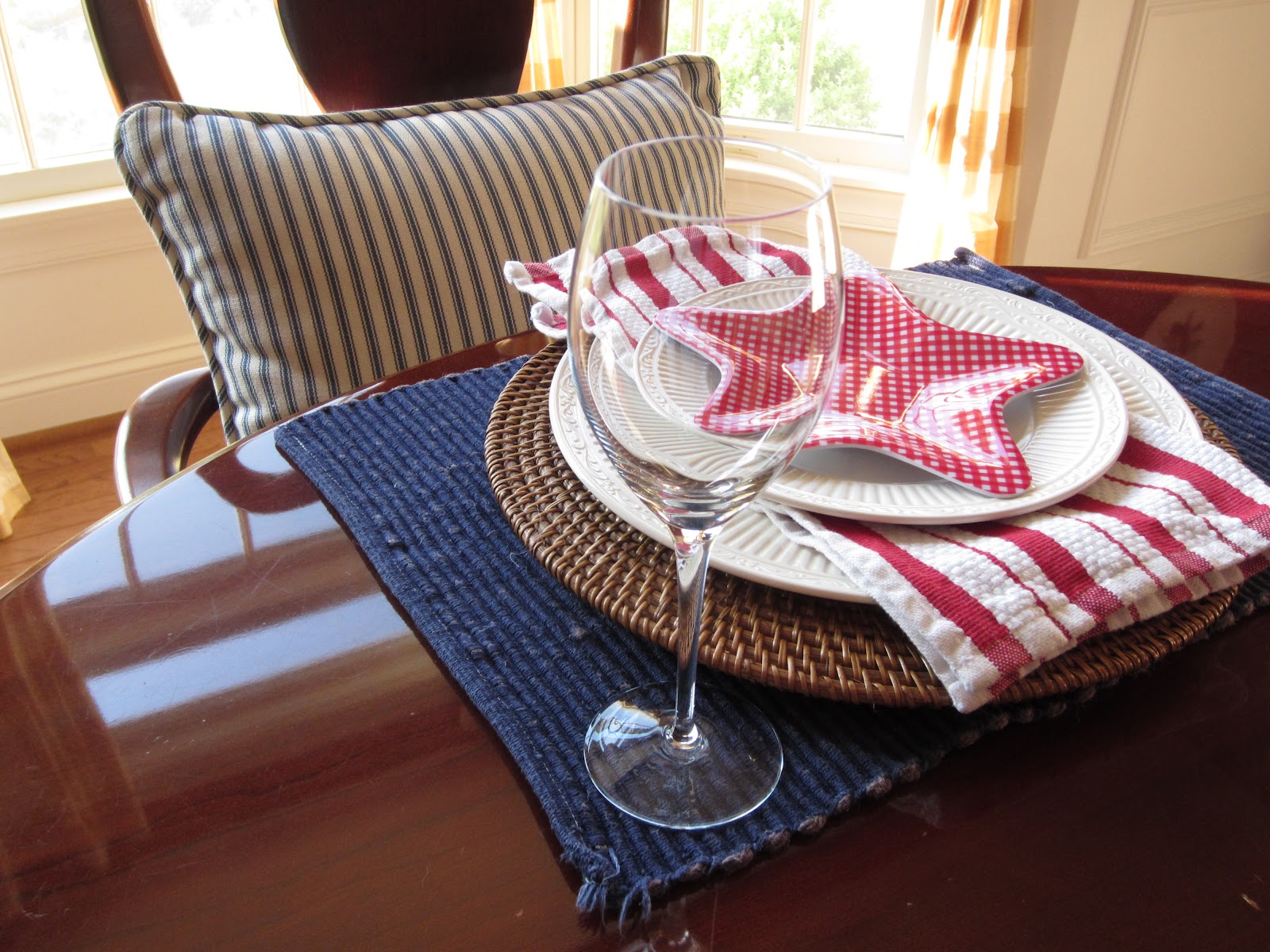 Simple and Casual Patriotic Table Setting with Star Plates - Calypso in ...