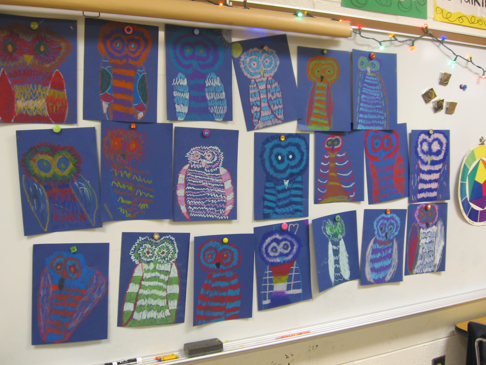 Art with Mrs. Kim : 1st and 3rd Grade Owl Mania