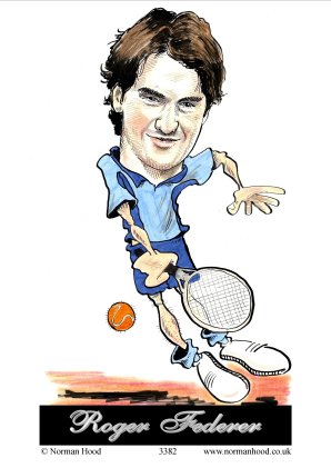 THE CARTOONSTORE: ROGER FEDERER - TENNIS CHAMPION