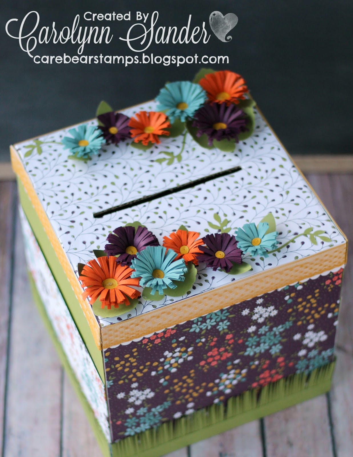 Care Bear Stamps Memorial Award Ballot Box With Fringe Scissor Flowers Care Bear Stamps Memorial Award Ballot Box With Fringe Scissor Flowers