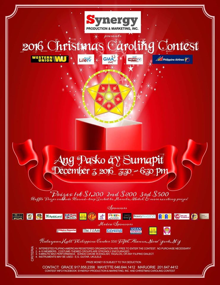 Balitang New York : 2016 Christmas Caroling Contest