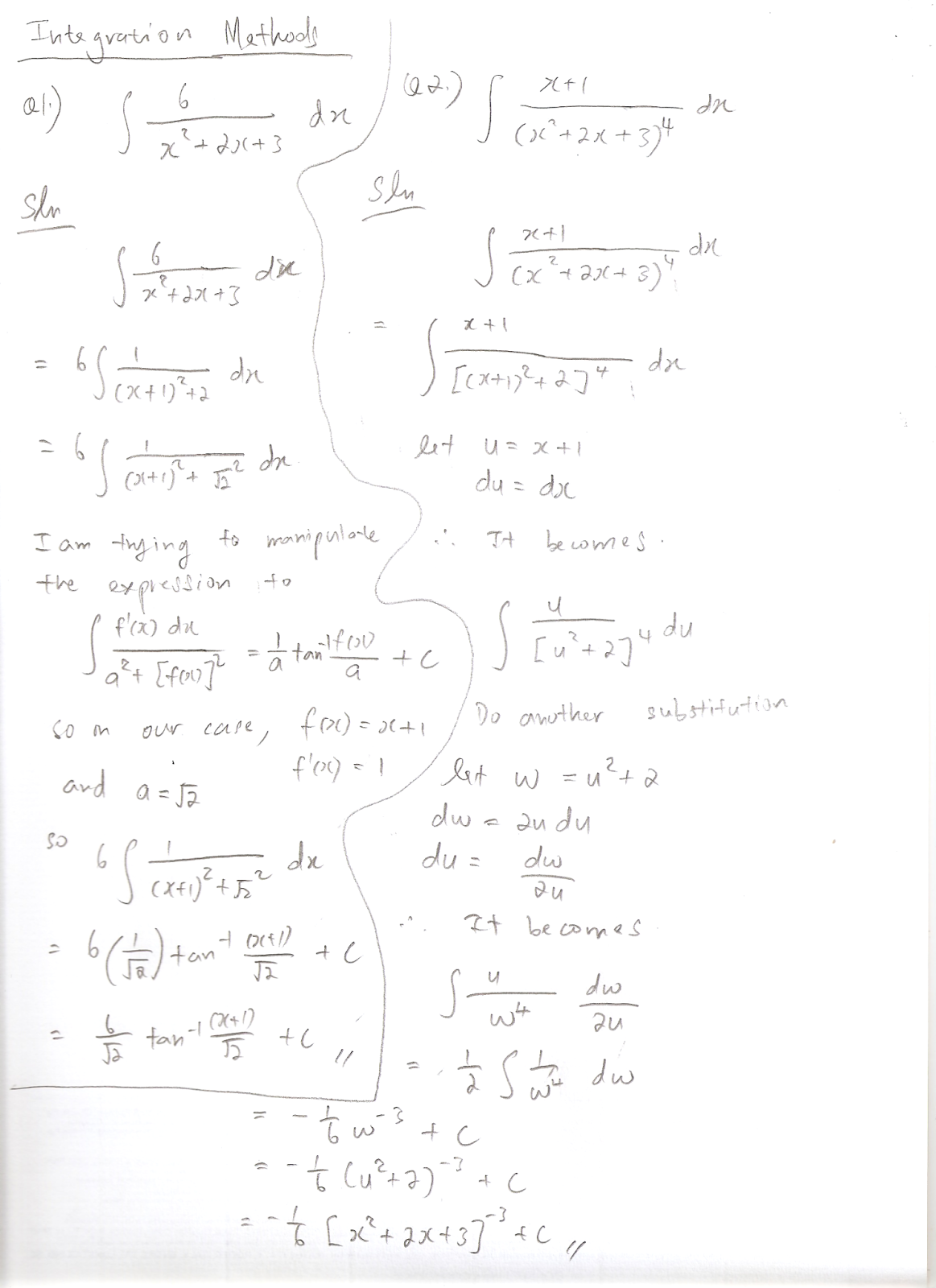 THE MATHS CLINIC: Integration methods