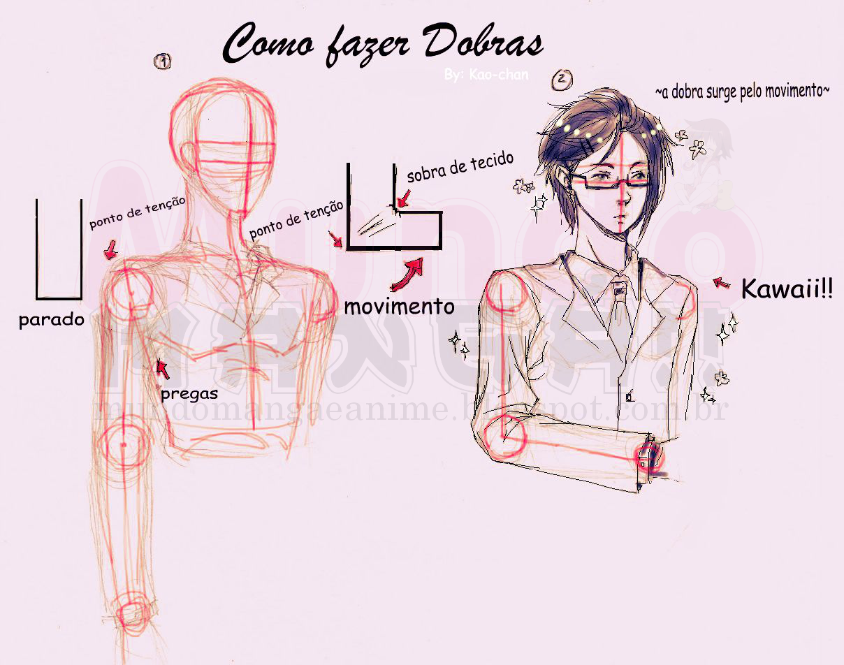 Mundo Mangá!!: 25° Tutorial - Dobras de roupas