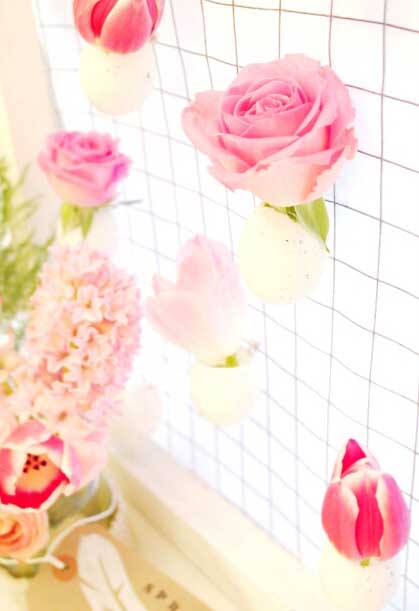 spring hanging flower display frame