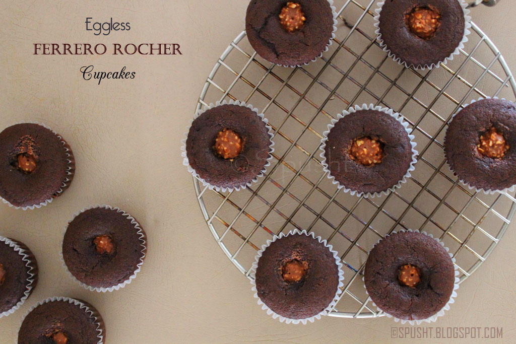 Spusht: Eggless Ferrero Rocher Cupcakes | Eggless Cupcake Recipe ...