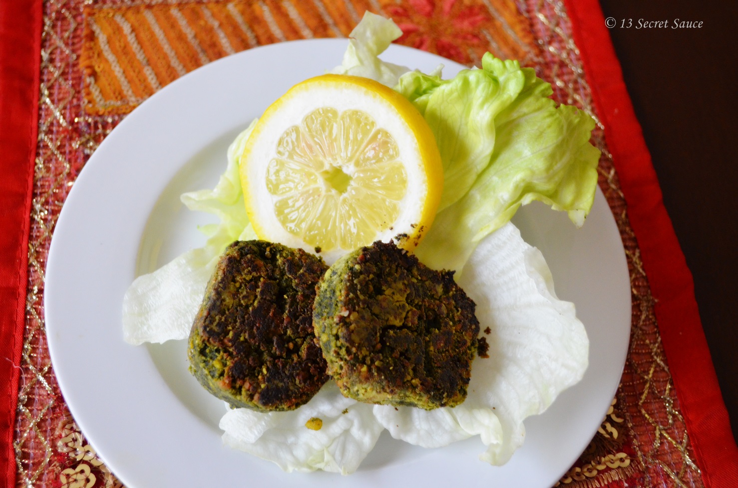 13 Secret Sauce: Hara Tawa Kebab (Griddle- roasted spinach and gram kebab)