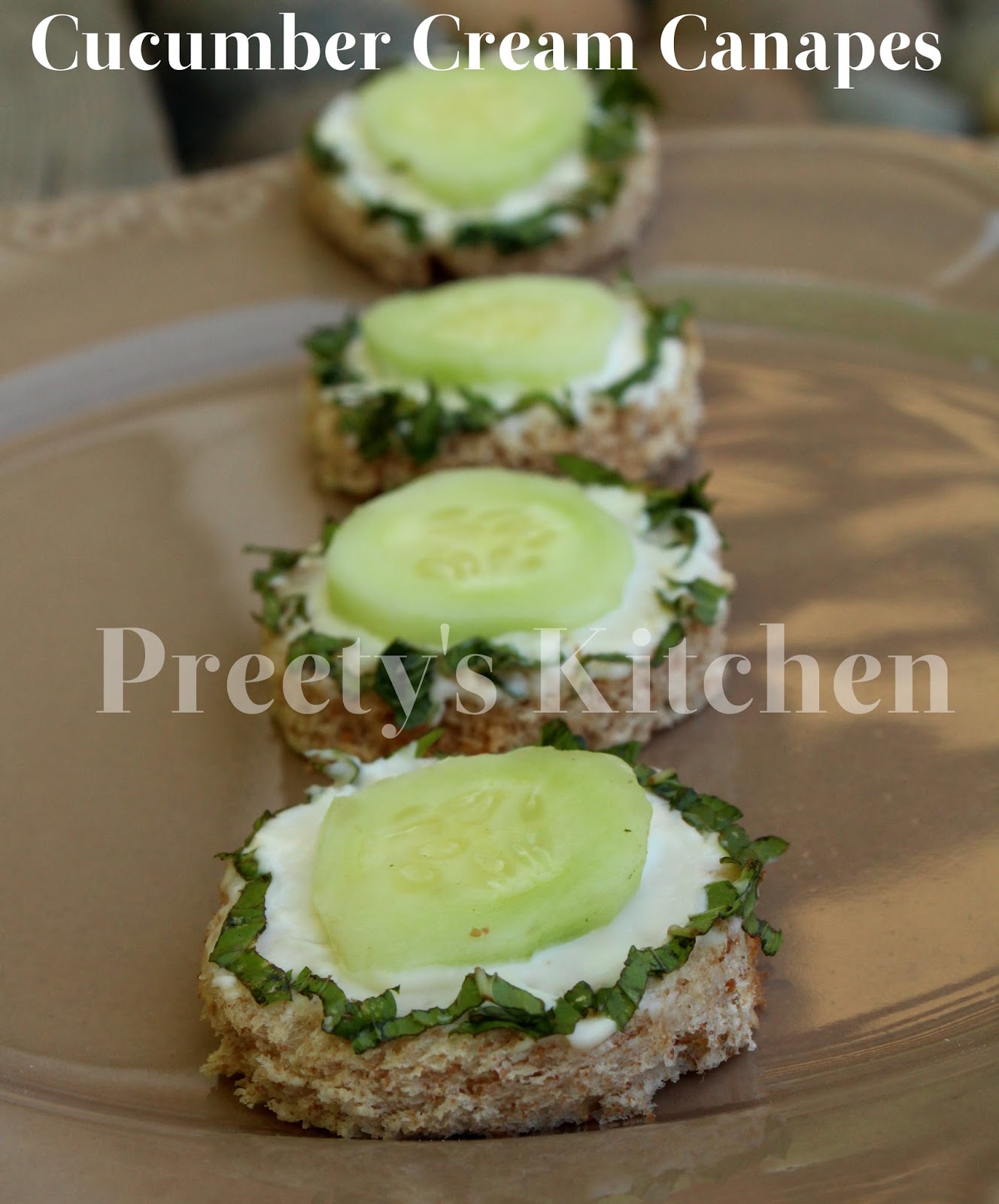 Preety's Kitchen: Cucumber Cream Canapes/ Mini Party Appetizer / Finger ...