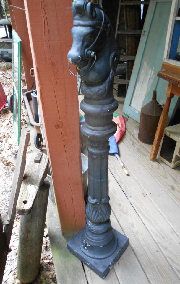 Log Cabin Antiques & Gifts: Concrete horse hitching post