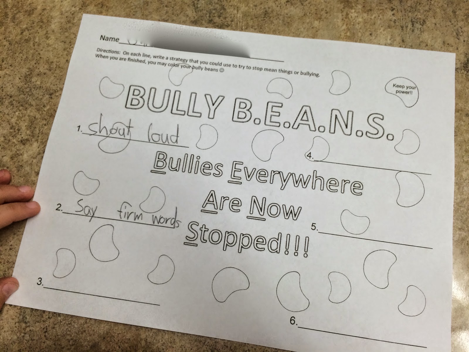 Ms. Sepp's Counselor Corner: Bully B.E.A.N.S.