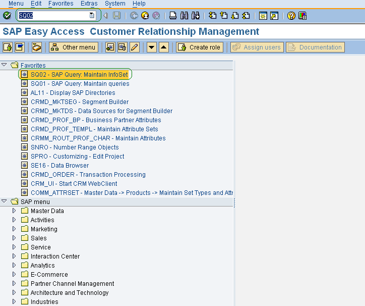 SAP CRM Simplified: Creation Of Info Sets in SAP CRM