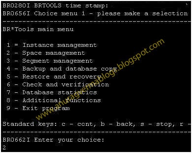 AnuragVermaBlogs: How to check Tablespace with BRTOOLS