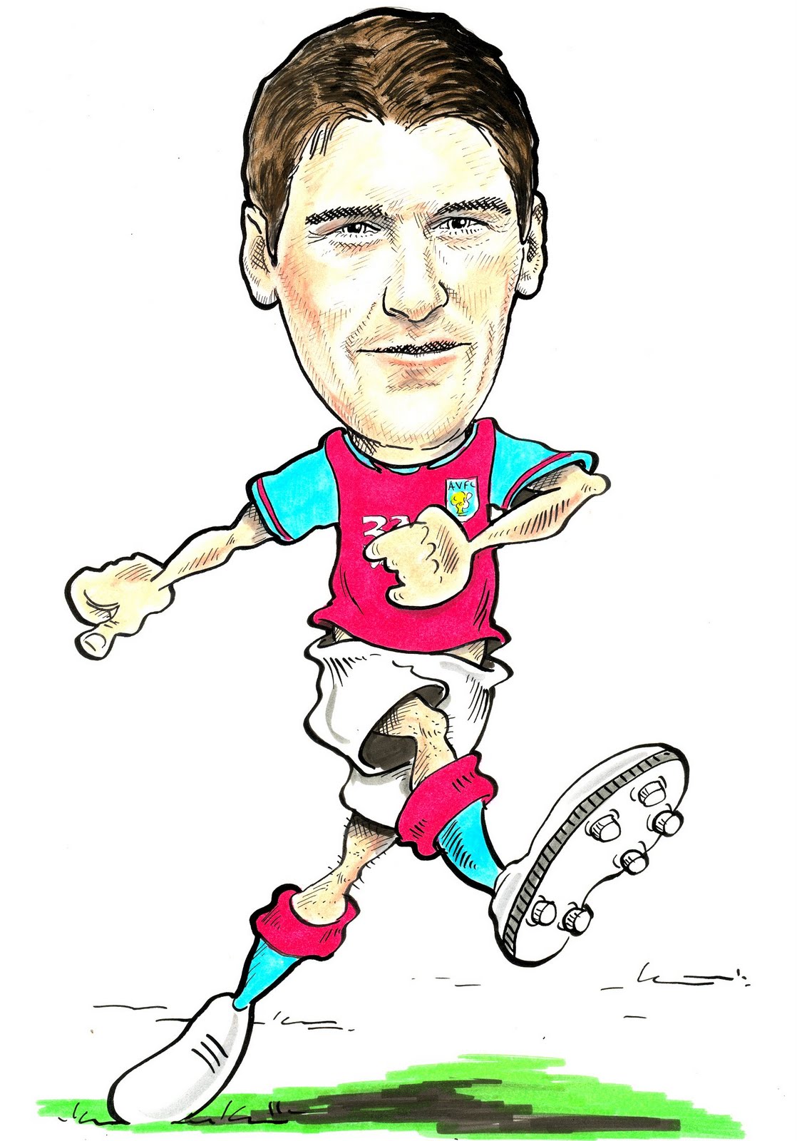 THE CARTOONSTORE: ASTON VILLA GARETH BARRY CARICATURE CARTOON