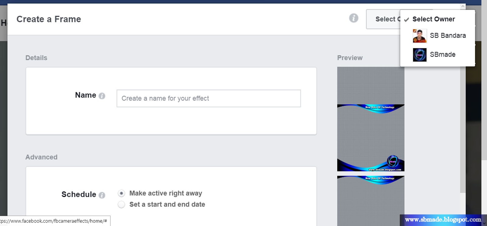 How to publish facebook frame | SBmade | New Data Of Technology