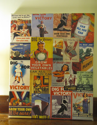 Crazy Crafting: Vintage WWII Decoupage Canvas | Restore - Restyle