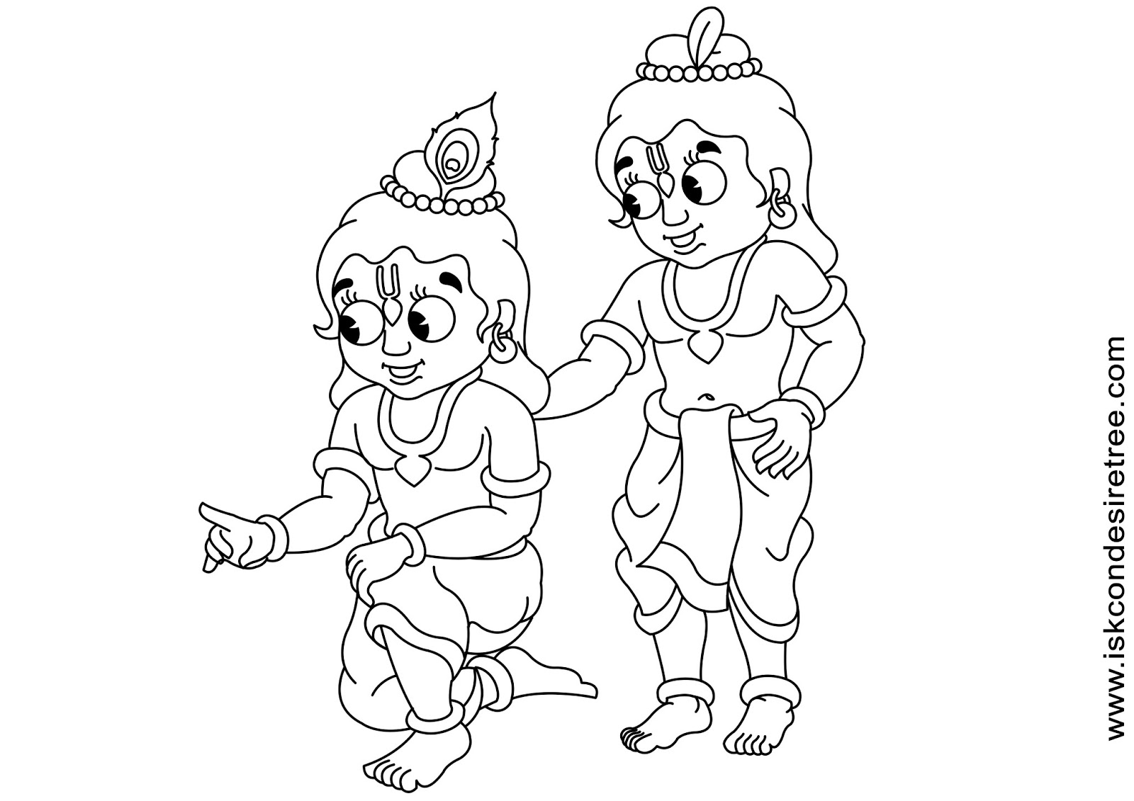 Bhagavat Chintan Das (Bhikaji): Sri Krishna Balarama Line Drawing
