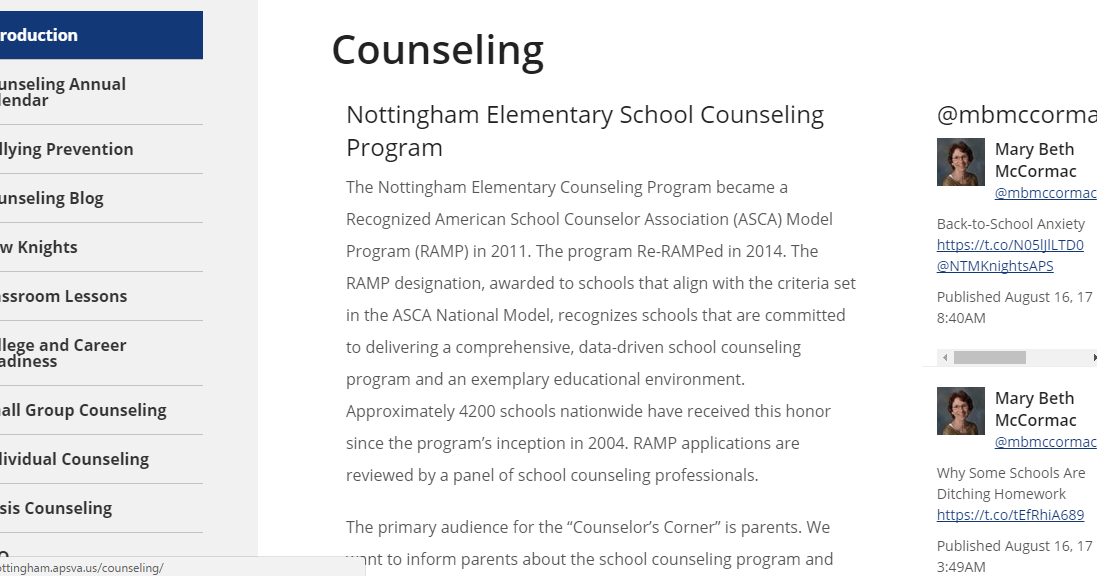 Elementary Counseling Blog: School Web Site