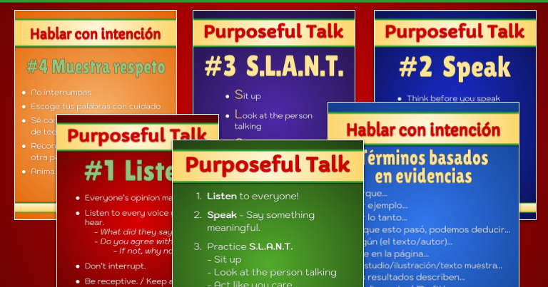 Mommy Maestra: Purposeful Talk Anchor Charts in English & Spanish
