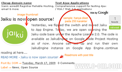 Berpikir dan Berkreatif: Cara Membuat READMORE Otomatis di Blogspot ...