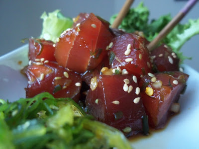 Snackers Delight: Ahi Tuna Poke with Gomo Wakame