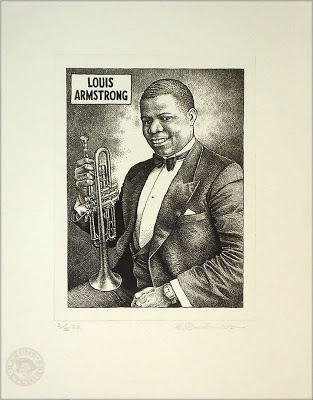 Crumb Newsletter: Louis Armstrong Etching