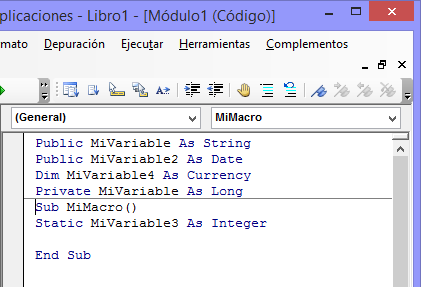témporaExcel: Declaración de variables en VBA para Excel (III)