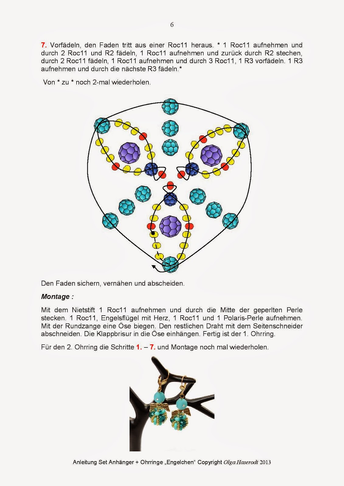 Perlen Harmony Oase: Anleitung Set Anhänger + Ohrringe „Engelchen“