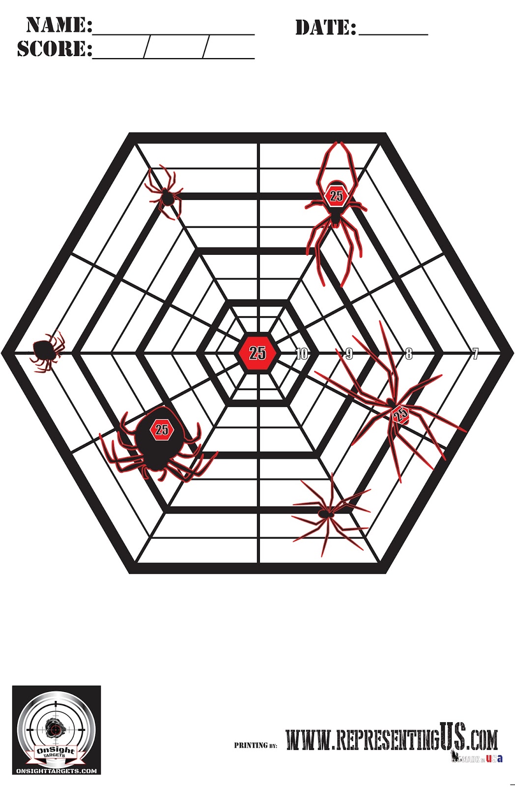 Распечатай и Стреляй!: Мишень с пауками. Target with spiders.