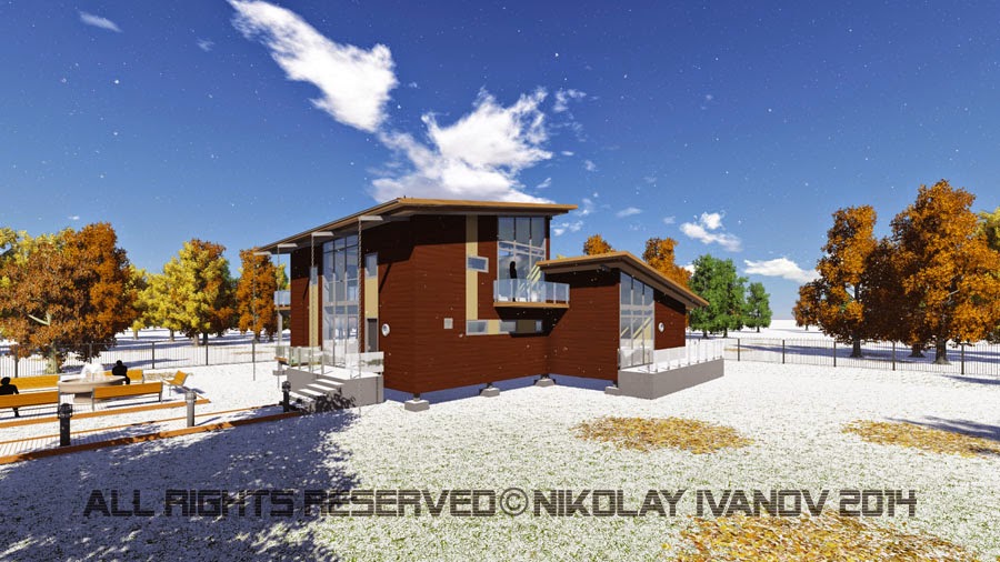 Telescopic Modular Building: Telescopic Modular Building-House in the snow