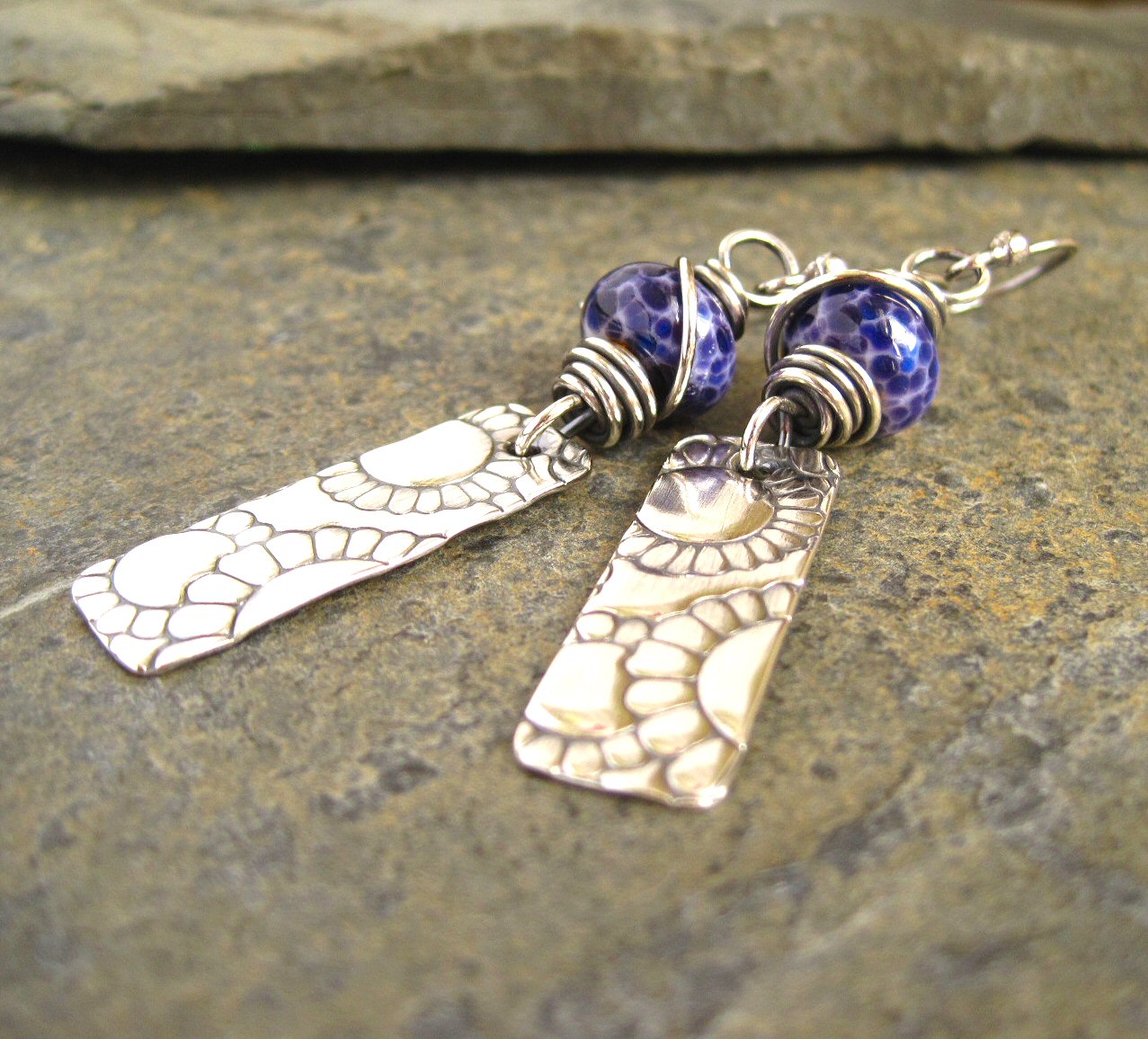 New Embossed Metal Earrings