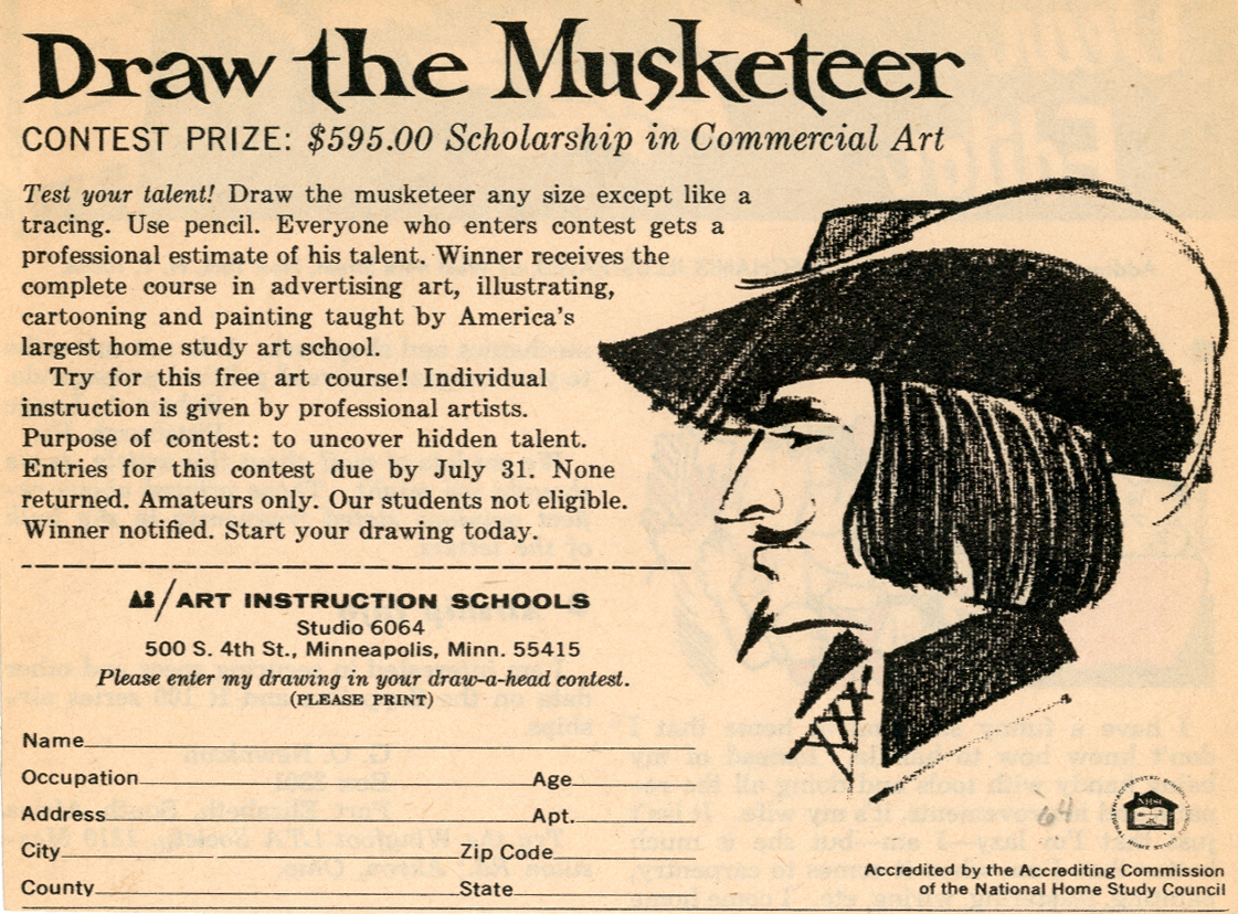 Mitch O'Connell: "Draw Me!" The Classic Ads of Art Instruction Inc.!