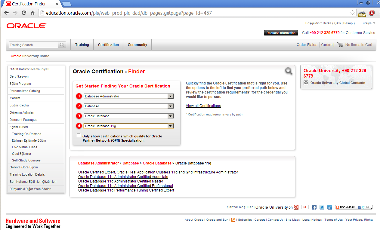 Berke Öz: Oracle Veritabanı Sertifikasyon - OCA - OCP - Oracle ...