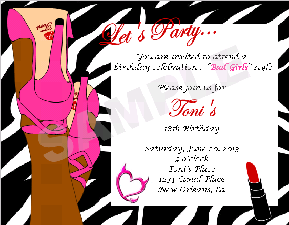 Solutions...Event Design by Kelly: Bad Girl's Club Theme Invitations