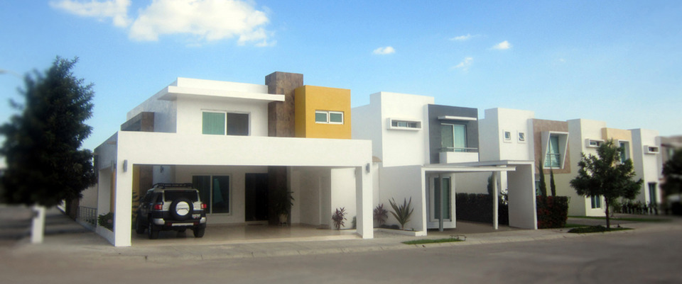 Fachadas de Casas Modernas en Residencial Bosque Real Colima