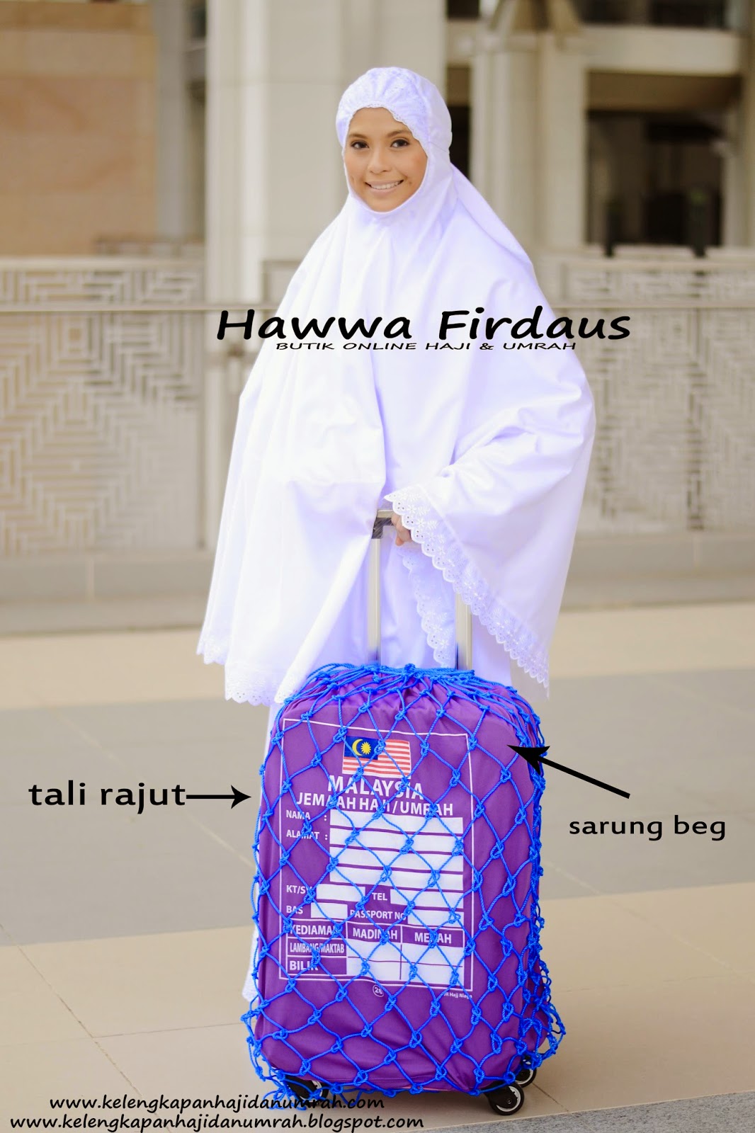 KELENGKAPAN HAJI DAN UMRAH: SARUNG BEG DAN TALI RAJUT