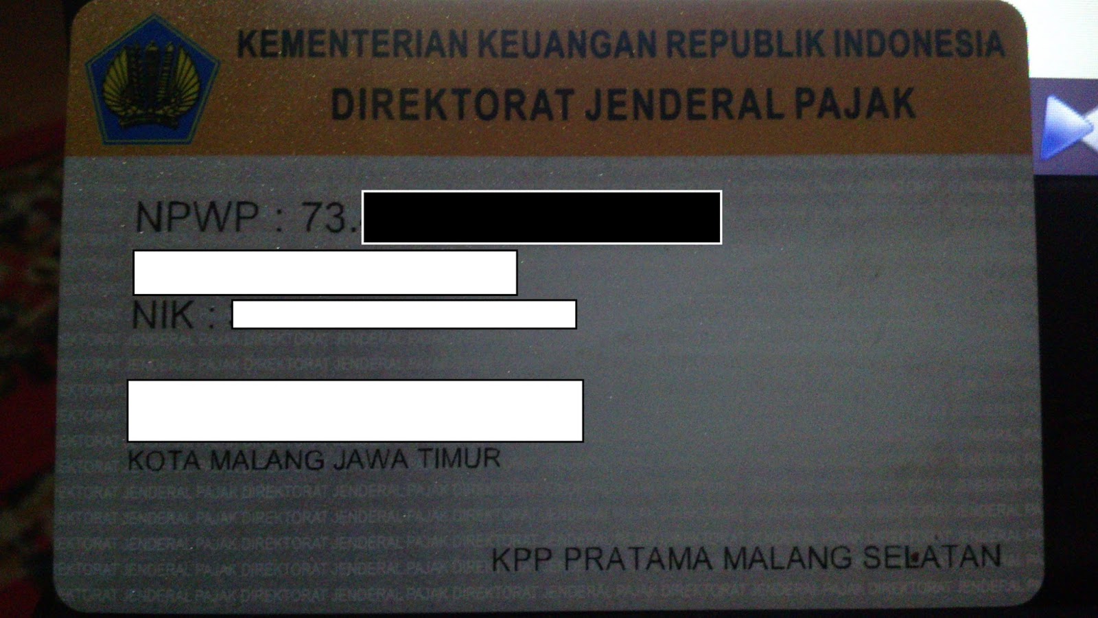 Pengalaman Membuat Kartu Nomor Pokok Wajib Pajak (NPWP) di Kota Malang