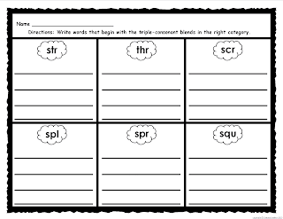 Teachers R US: Groundhog’s Triple Consonant Blend Word Sort