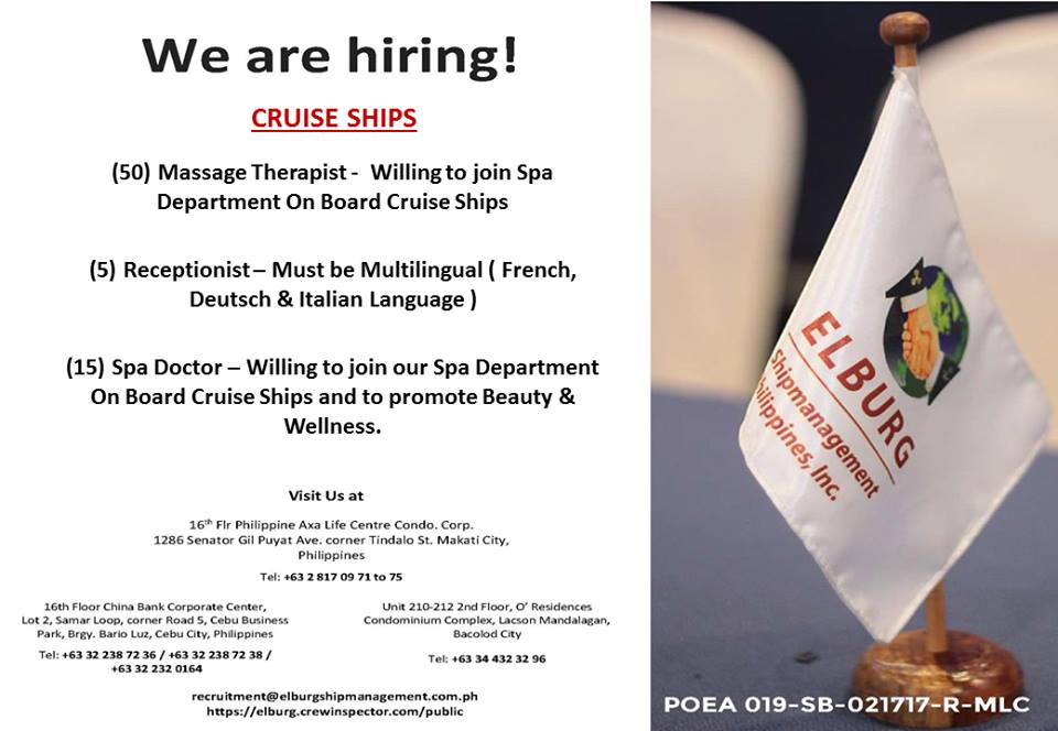 Hiring Crew For Cruise Ship - OfficiaI Info Seaman Jobsite 2023 By Rank ...