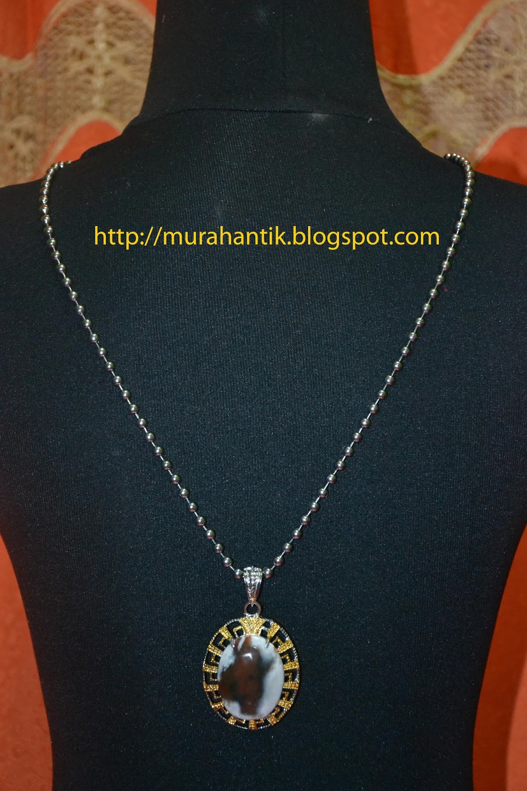 KALUNG LIONTIN BATU AKIK HURUP 4 ( EMPAT ) | Murah Antik