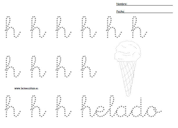 "Nuestro pequeblog": Fichas letra H/h