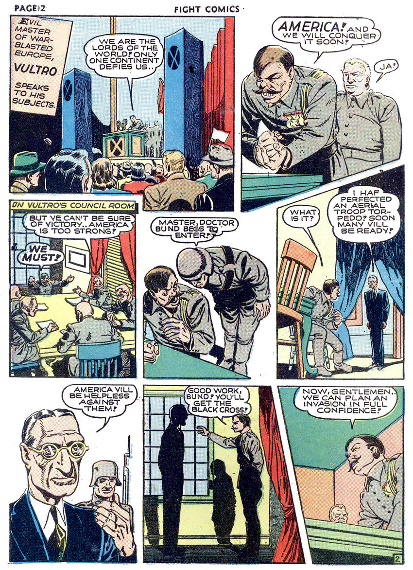 Pappy's Golden Age Comics Blogzine: Number 2017: Hitler with a handlebar