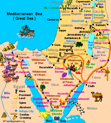 El Éxodo. Mapa del recorrido - Educacion Religiosa