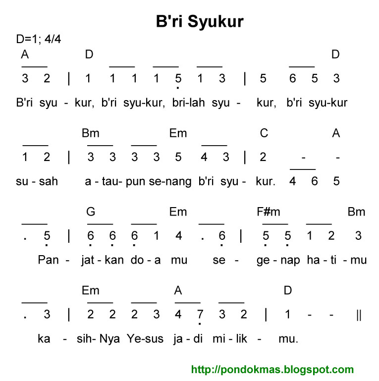 Pondok Mas Indah: B'ri Syukur