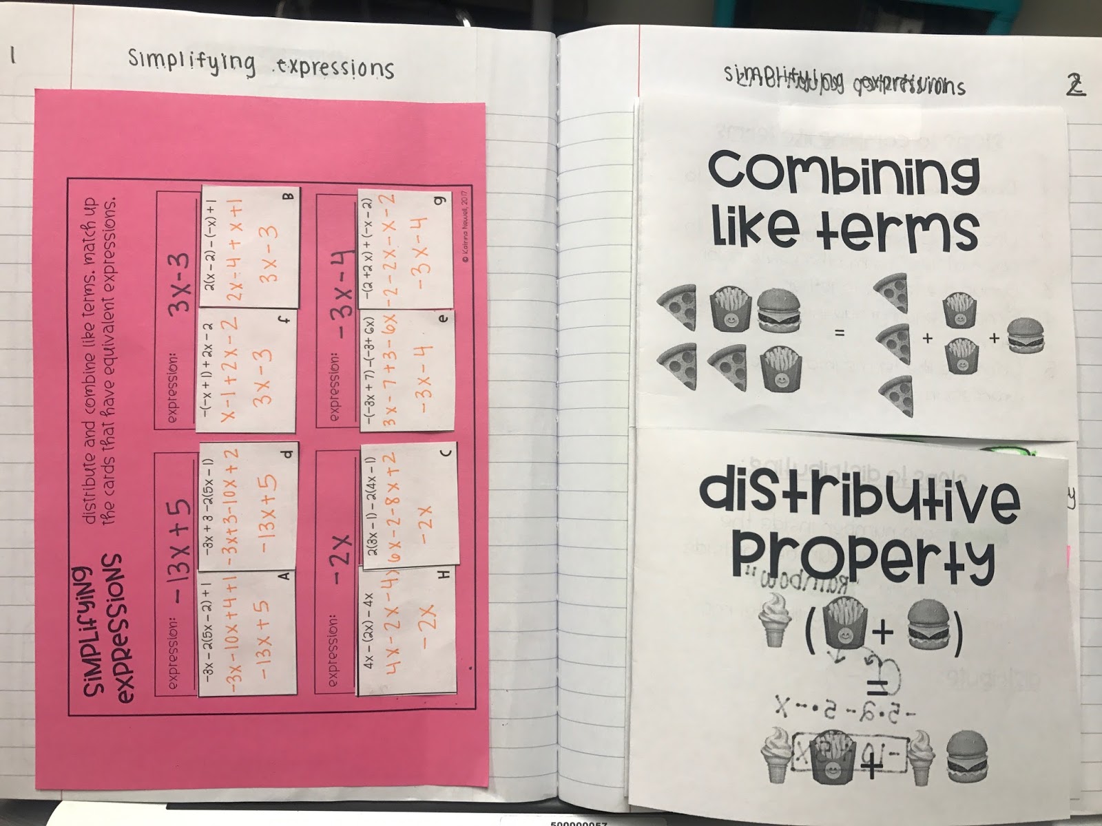 Simplifying Expressions w/ Two Step Equations INB | Mrs. Newell's Math