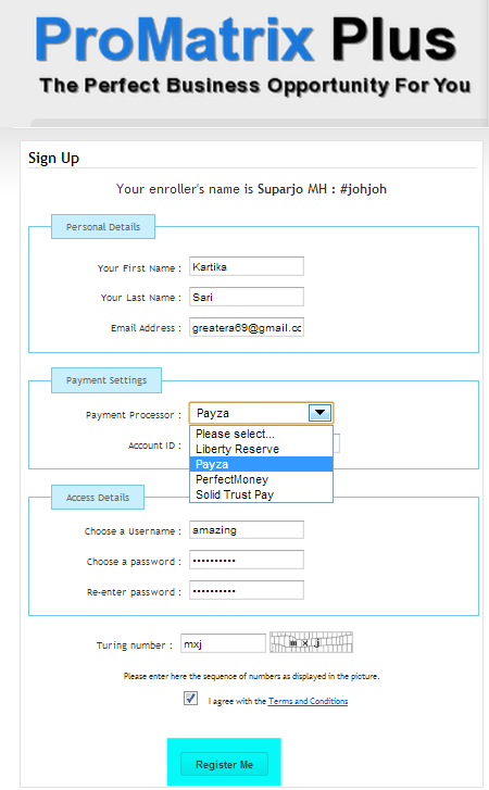 BUSINESS PHENOMENAL PROMATRIX PLUS: CARA DAFTAR