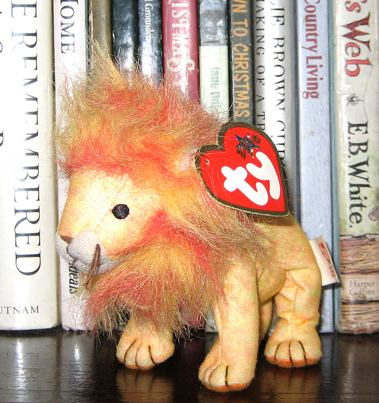 Percy's World of Toys: 3482. Bushy the lion TY Teenie Beanie Baby 2000