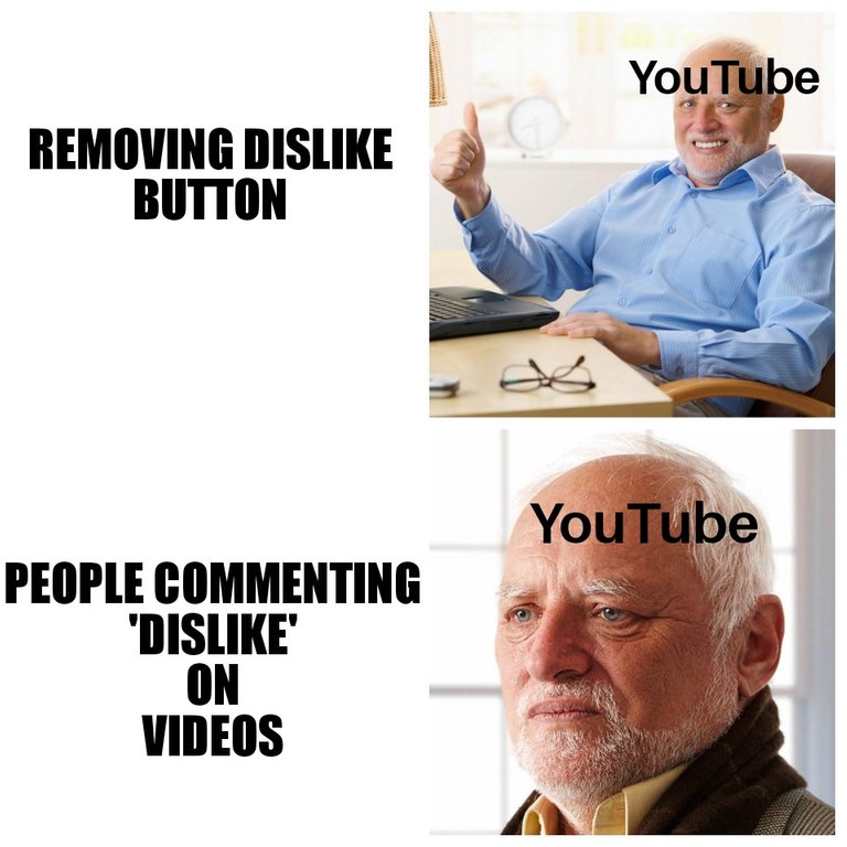 Removing dislike button, youtube, people commenting dislike on videos